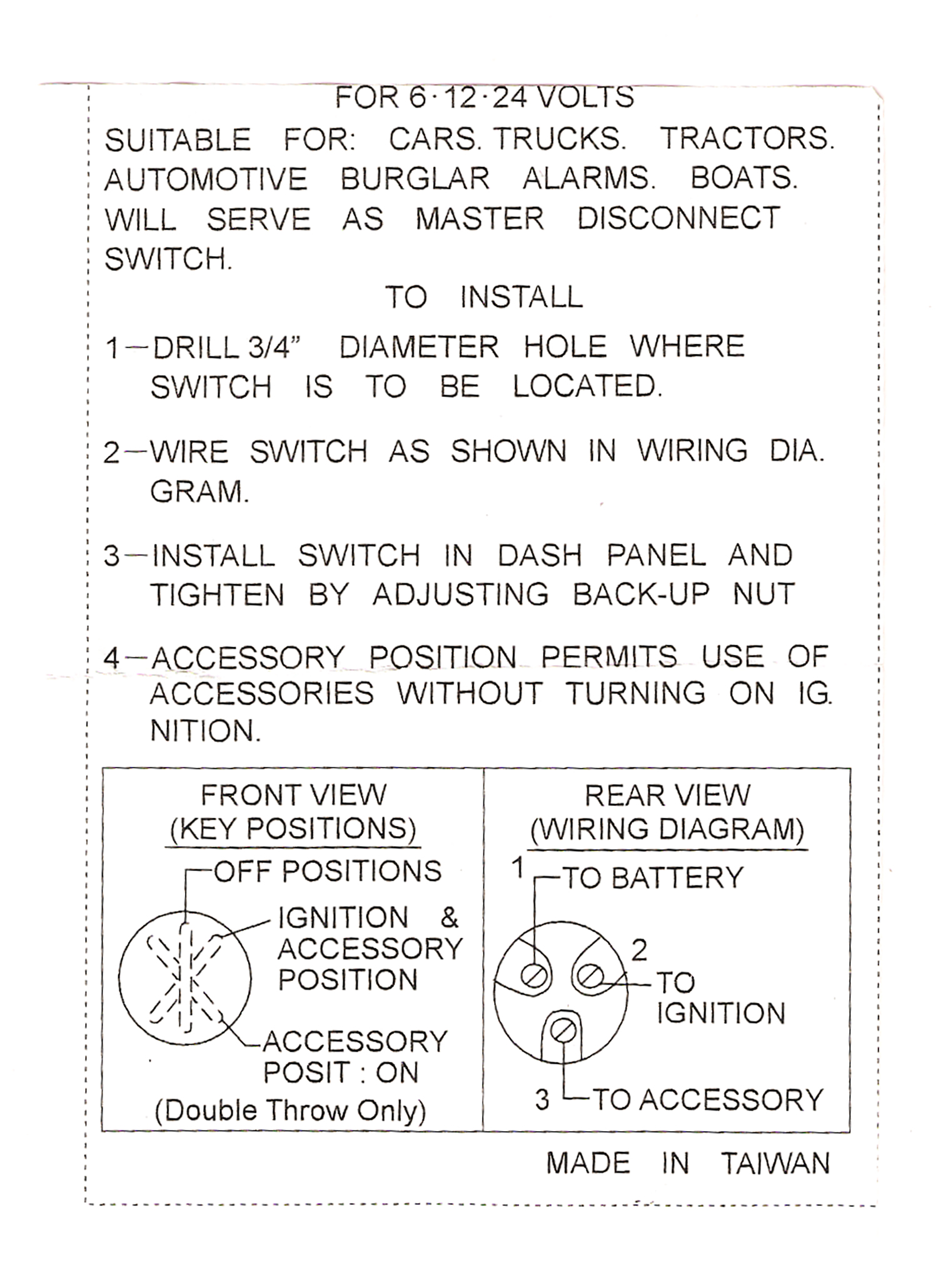 Wiring Diagram For Universal Ignition Switch Wiring Diagram